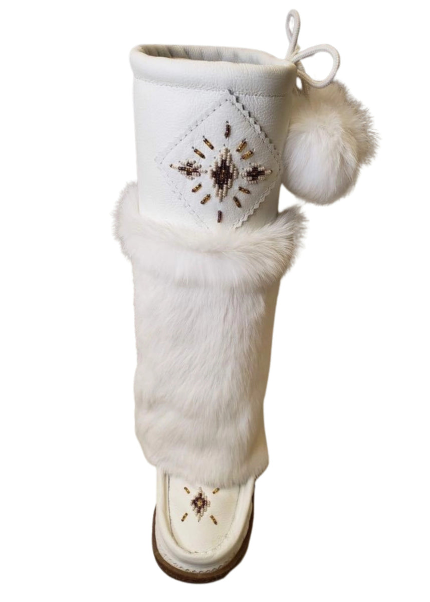 Tall Nappa Leather Mukluks - White (Italia Sole) – Sheepskin Loft